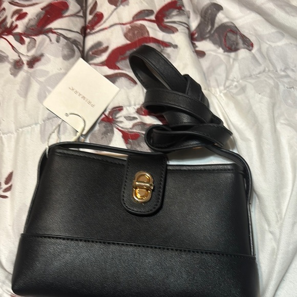 Primark | Bags | Primark Black And Gold Crossbody Bag With Structured ...